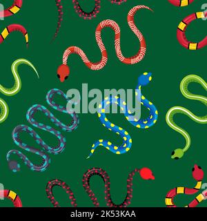 Colored exotic snakes pattern. Dangerous snakes background. Tropical ...