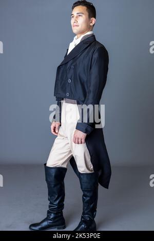 A handsome Regency period gentleman with dark hair Stock Photo - Alamy