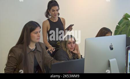 DESIGNING MIAMI, from left: Eilyn Jimenez with clients, The Job Offer ...
