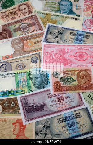 Assorted foreign currency bank notes Stock Photo - Alamy