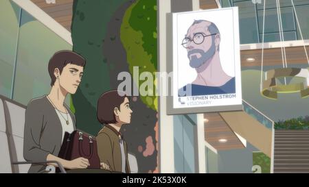 PANTHEON, from left: Maddie Kim (voice: Katie Chang), Ellen Kim (voice ...