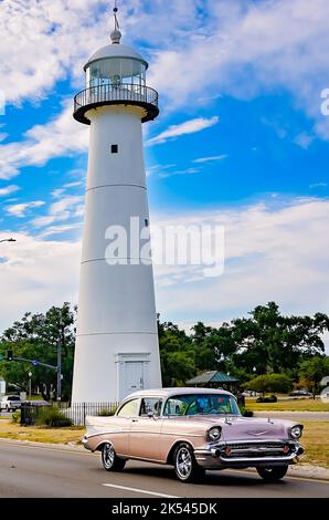 A 1957 Chevrolet Bel Air passes the Biloxi lighthouse during the 26th ...