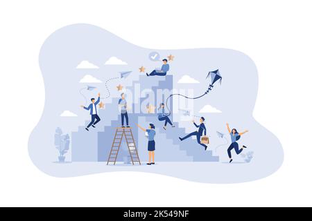 Personal development, career ladder, self improvement concept sketch ...
