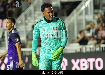 October 9, 2022: Orlando City goalkeeper PEDRO GALLESE (1) throws the ...