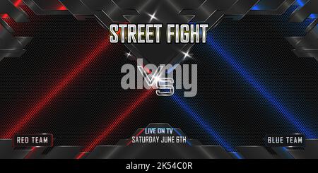 Versus battle fighting realistic 3d banner with modern logo Stock ...