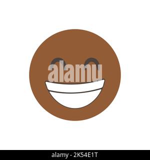 Beaming face with smiley eyes, cheesy face. Vector illustration ...