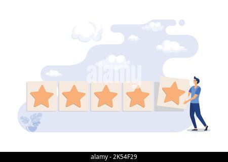 Customer rating stars and feedback chart. Vector illustration Stock ...