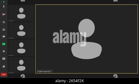 Video conferencing user interface. Video calls window overlay. Call ...