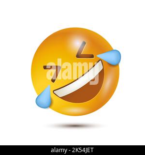 Rolling on the floor laughing. 3D stylized vector icon. emoji. isolated ...