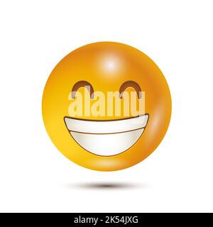 Beaming face with smiley eyes, cheesy face. funny yellow emoticon ...