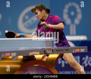 CHENGDU, CHINA - OCTOBER 6, 2022 - Li Yuzhun of Chinese Taipei competes ...