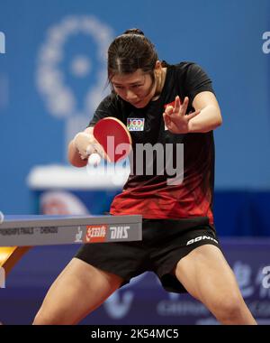 CHENGDU, CHINA - OCTOBER 5, 2022 - Wang Manyu of China celebrates ...