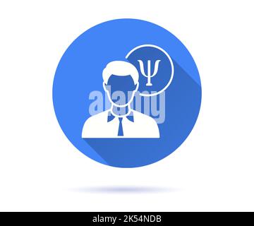 Psychotherapist icon. Simple illustration with long shadow for graphic ...