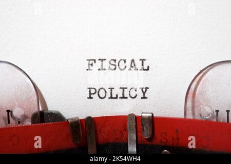Fiscal policy text written with a typewriter Stock Photo - Alamy