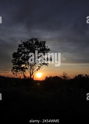 Natural landscape at sunset with shadows Stock Photo - Alamy