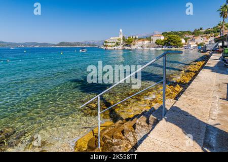 Lopud harbour, island in Elafiti archipel, Croatia Stock Photo - Alamy