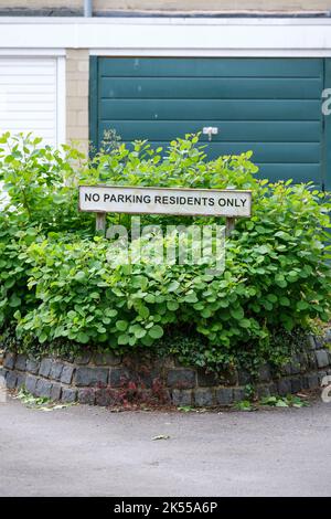 A small housing estate with sign saying No parking residents only Stock ...