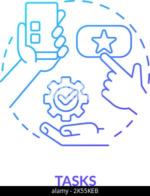Tasks blue gradient concept icon Stock Vector Image & Art - Alamy