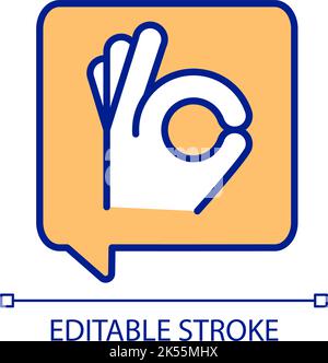 A hand gesture - everything okay. Sign language. Vector illusration ...