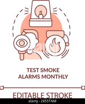 Test your smoke alarms. Smoke detector icon symbol. Fire alarm logo ...
