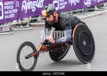 Aaron Pike competing in the TCS London Marathon 2023 passing through ...