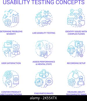 Testing and optimization blue gradient concept icon Stock Vector Image ...