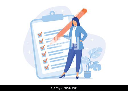 Survey, questionnaire of office character vector illustration. Cartoon ...