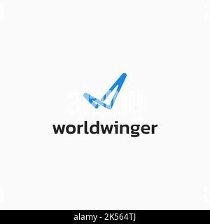 Infinite bird wings abstract logo design. Abstract logo tick. Infinity ...