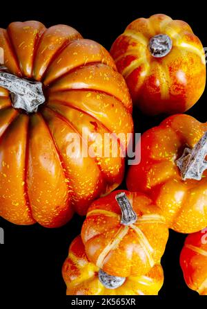 Mock up Pumpkins isolated over black background. Halloween Concept ...