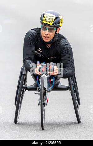 Patricia Eachus competing in the TCS London Marathon 2024 passing ...