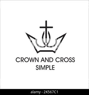 crown and cross exclusive logo design inspiration Stock Vector Image ...
