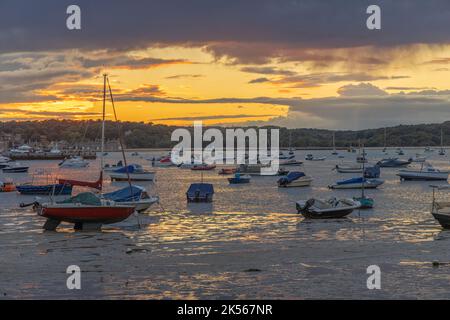 Poole Bay Harbour at Sunset 6th October 2022 Stock Photo - Alamy