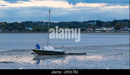 Poole Bay Harbour at Sunset 6th October 2022 Stock Photo - Alamy