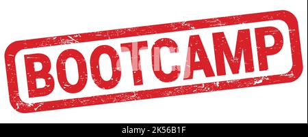 BOOTCAMP text written on red rectangle stamp sign Stock Photo - Alamy