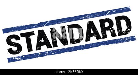 STANDARD text written on blue rectangle stamp sign Stock Photo - Alamy