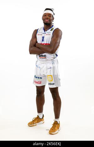 Mechelen's Brian Fobbs poses at a photoshoot of Belgian Basketball team Kangoeroes Mechelen ...