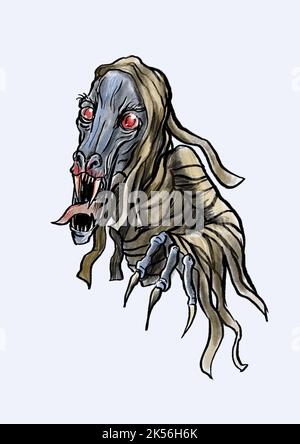 The Egyptian god Amun-Ra, ancient Egyptian empire. Egypt. Old engraving ...