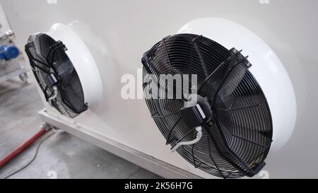 Industrial ventilation fans production in metalworking factory Stock ...