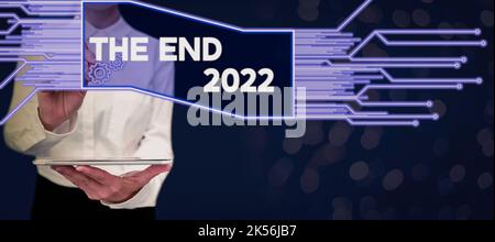 Handwriting text The End 2022. Conceptual photo Happy new year final ...