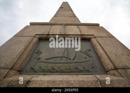 Bronze relief, bronze plaque of a Viking ship, Haugesund Monument ...