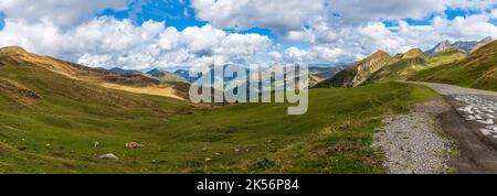 Panorama of the Col d'Aubisque, in the French Pyrenees massif, symbol ...