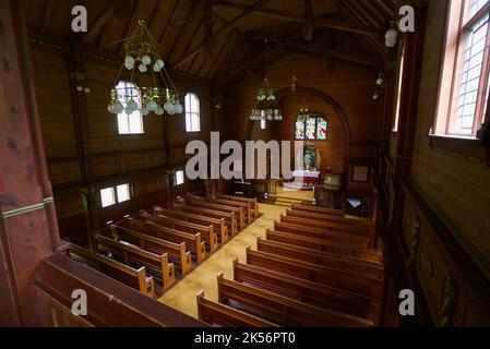Olden 'New church' built 1934, Olden, Norway. Norway red church. Wooden ...