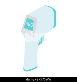 Infrared body thermometer isolated om white background. Medical equipment vector illustration ...