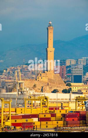 Italy Liguria Genoa La Lanterna the Lighthouse of the city -Lanterna ...
