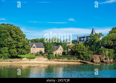 France, Finistere, Nevez, Anse de Pouldon along the Aven river on the ...