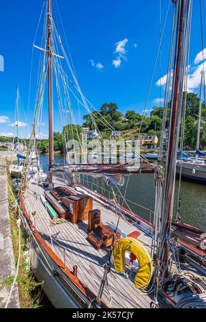 Minahouet II in Aven river at Pont-Aven harbour Finistere Brittany ...