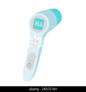 Infrared body thermometer isolated om white background. Medical equipment vector illustration ...