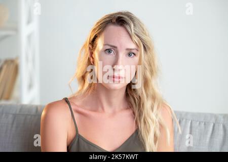 Upset situation regretful woman disappointed mood Stock Photo - Alamy