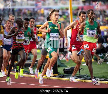 Ky Robinson of Australia competing in the men’s 5000m heats at the ...