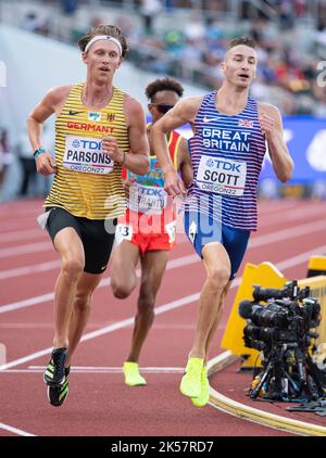 Sam Parsons and Marc Scott competing in the men’s 5000m heats at the ...